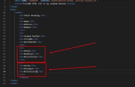 Html দিয়ে টেবিল বানানো শিখুন Html Css And Javascript Full Web Development Written Course