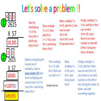 Multiplying Whole Numbers Digital Learning Tool By L K Reed Store