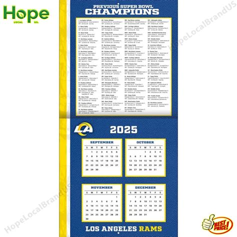 Los Angeles Rams 2026 Nfl Wall Calendar