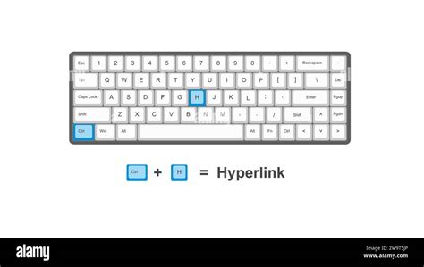 Vector Control H Hyperlink Keyboard Shortcuts Windows With Keyboard White And Blue