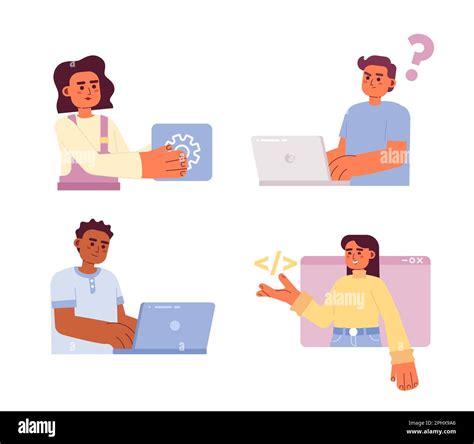 Young Programmers In Office Stock Vector Images Alamy