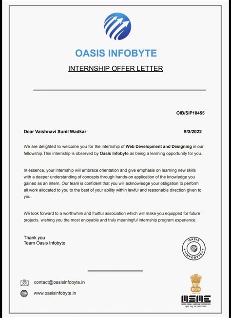 Oasisinfobyte Oasisinfobyte Oasis Webdevelopment Intern Intership Opportunity