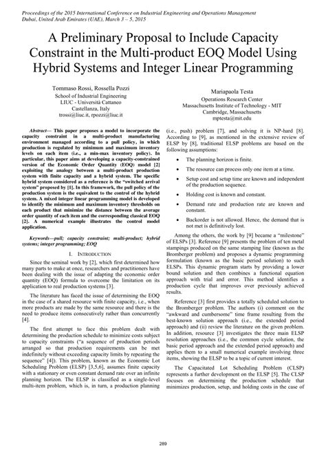 pdf a preliminary proposal to include capacity constraint in the