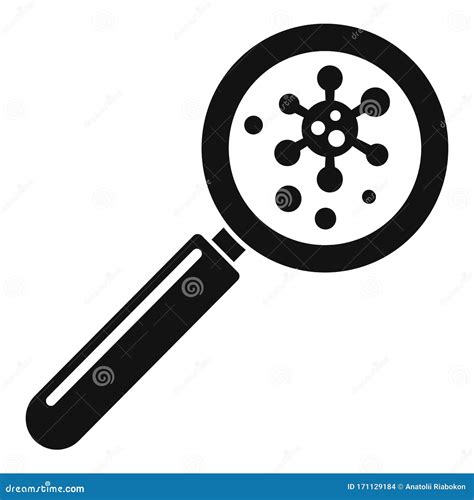 Virus Under Magnifier Icon Simple Style Stock Vector Illustration Of Epidemic Infection