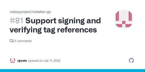 Support Signing And Verifying Tag References · Issue 81