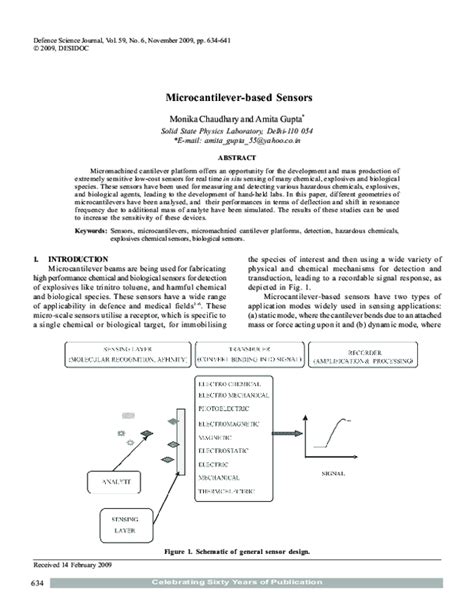 Pdf Microcantilever Based Sensors