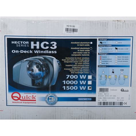 Buy Quick Hector Horizontal Windlass With Drum 1500w 12v Online At