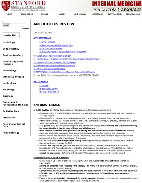 Antibiotics Review Summary Of Antibiotic Coverage Search Advanced