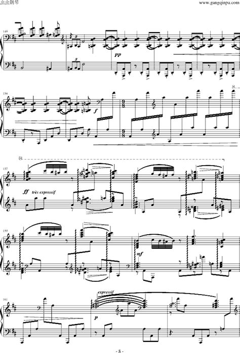 丑角的晨歌 组曲第4首 拉威尔 Ravel 钢琴谱 五线谱