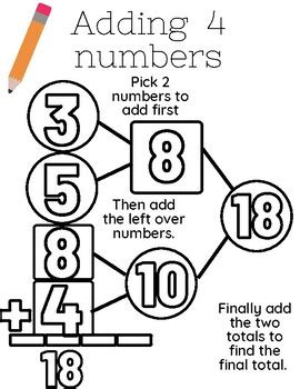 Adding 3 And 4 Numbers Posters By Miss Schlingman TPT