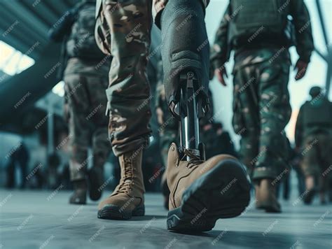 Premium Photo Bionic Prosthetic Leg For Military And Army Soldiers