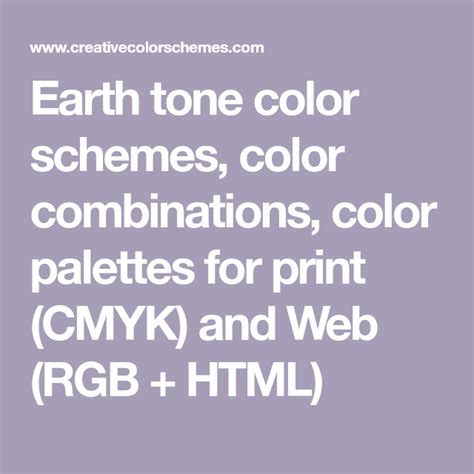 Earth Tone Color Schemes Color Combinations Color Palettes For Print