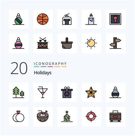 20 Holidays Line Filled Color Icon Pack Like Holiday Easter Love Christmas Holiday 19703164