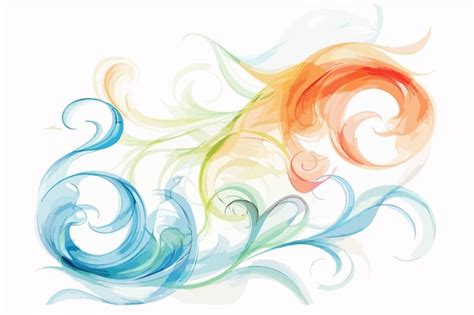 Abstract Swirl Pattern Single Clipart Isolated On White Background Premium Ai Generated Vector