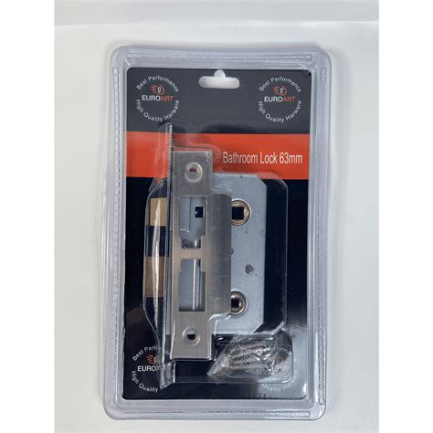 Bathroom Mortice Lock 75mm Satin Stainless Steel Finish Web