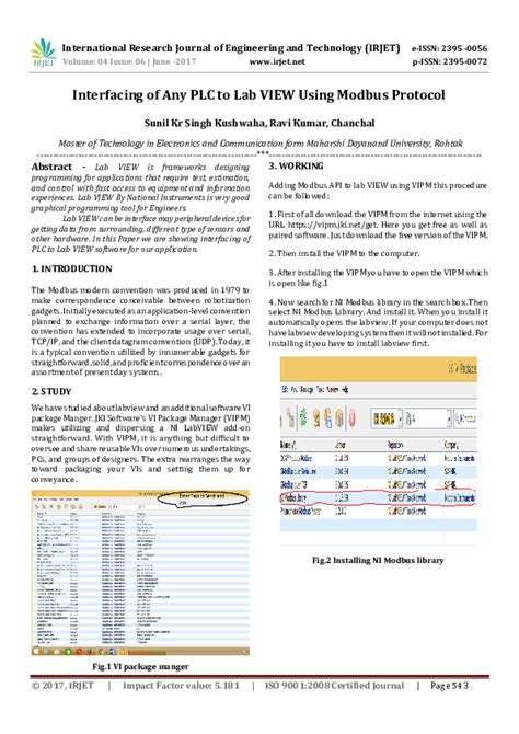 Pdf Interfacing Of Any Plc To Lab View Using Modbus Protocol