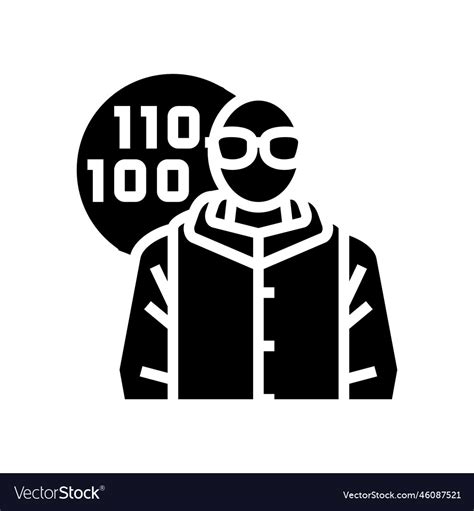 Software Engineer Worker Glyph Icon Royalty Free Vector