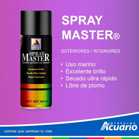 Pintura En Aerosol Master Acuario Color Bermellon Brillante 400 Ml Am80505