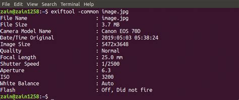extracting metadata of a file using exiftool onet idc onet idc