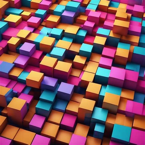 Premium Ai Image Random Rotation Rectangles Turning Geometrical Objects 3d Render Computer