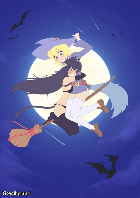Tabi And Neyva Halloween Witch And Cat By Rosalhymn Hentai Foundry