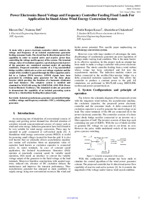 Pdf Power Electronics Based Voltage And Frequency Controller Feeding