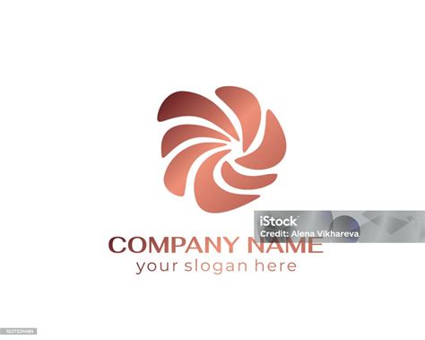 둥근 나선형 로고 소용돌이치는 우아한 직물의 파도 독특한 럭셔리 디자인 로고 패션 스튜디오 부티크 스파 센터를 만들기위한 템플릿 개념에 대한 스톡 벡터 아트 및 기타 이미지