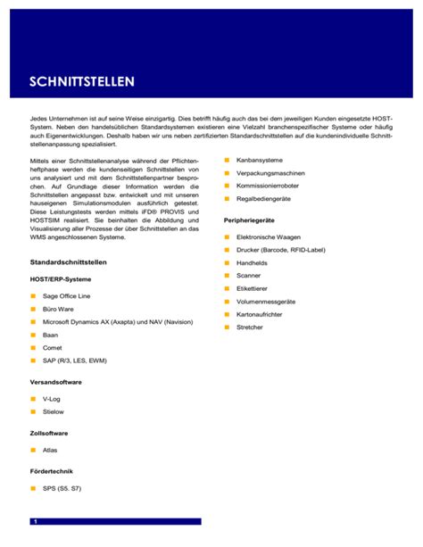 Schnittstellen