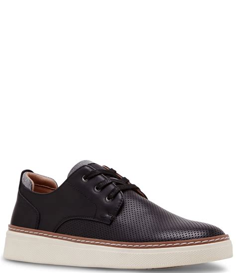 Steve Madden Mens Ormani Perforated Leather Lace Up Sneakers Dillards