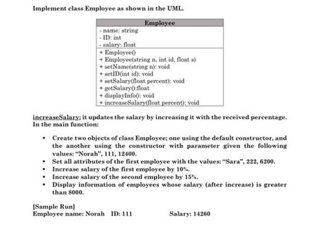 Solved Implement Class Employee As Shown In The Uml