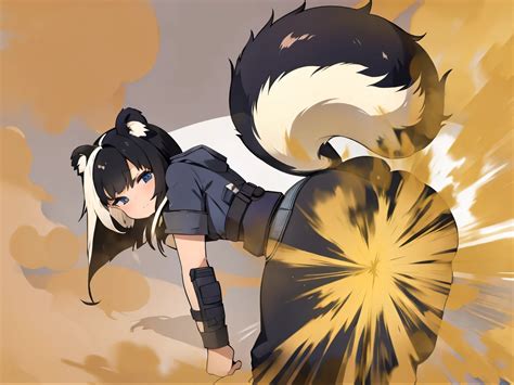 여자 방귀 똥 스컹크 소녀 Seaart Ai