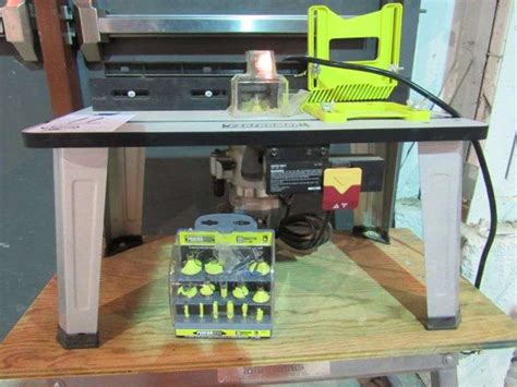 Performax Router Table With Stand And Set Of Router Bits Mcpherson Auction And Realty