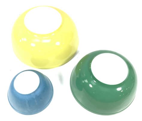 Lot 3pc Vintage Pyrex Primary Colors Mixing Bowls