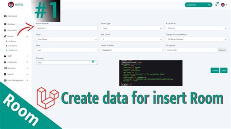Create Data For Insert Room Laravel 8 Hotel Management Youtube