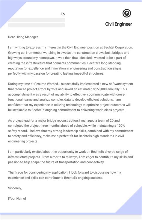 Examples Of Engineering Cover Letters