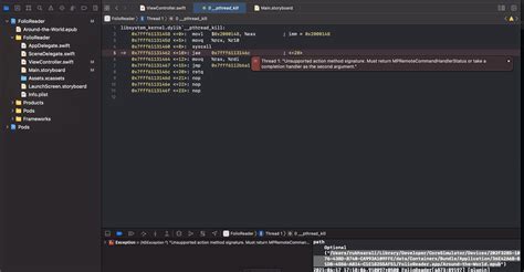 Xcode Unsupported Action Method Signature Folioreader Swift Error Stack Overflow