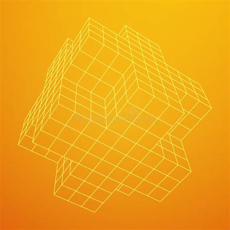 Wireframe Necker Cube Stock Vector Illustration Of Isometric