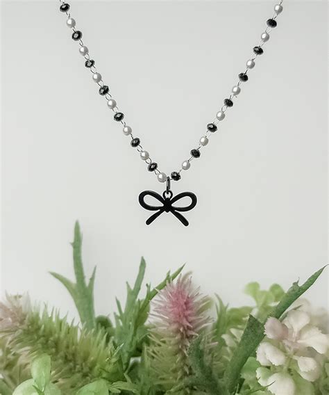 사은품 증정💕빠른배송 블랙리본 쿠앤크 체인 목걸이 라인리본ver 에이블리