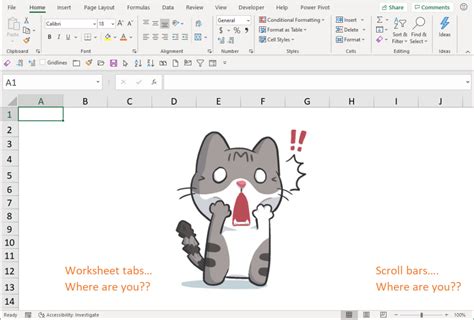 hide and seek scroll bars and worksheet tabs in excel wmfexcel