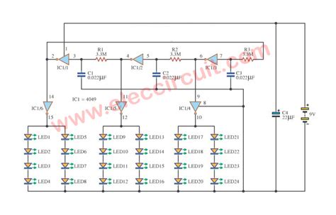 LED Light Sequencer Circuits Running Light ElecCircuit Com