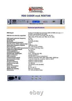 Broadcast Suono Telecom Rds Coder For Fm Transmitter New