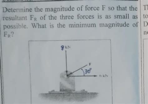 Solved Determine The Magnitude Of Force F So That The Chegg