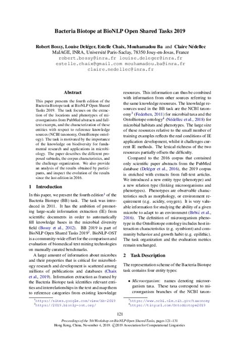Pdf Bacteria Biotope At Bionlp Open Shared Tasks 2019