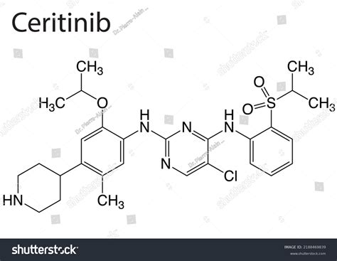 Chemical Structure Molecule Anticancer Drug Ceritinib Stock Vector Royalty Free 2188469839