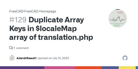 Duplicate Array Keys In Localemap Array Of Translationphp · Issue 129 · Freecadfreecad