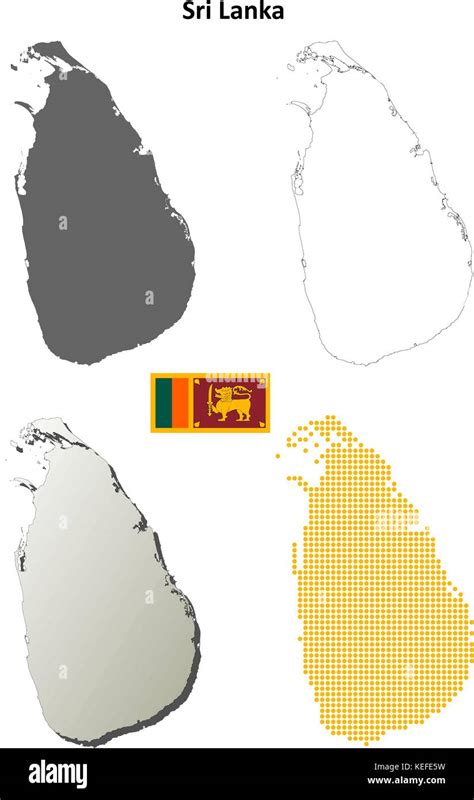 Sri Lanka Blank Outline Map Set Stock Vector Image And Art Alamy