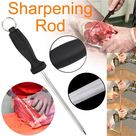 Teissuly Honing Steel Knife Sharpening Rod 11 8 Inches Premium Carbon Steel Knife Sharpener