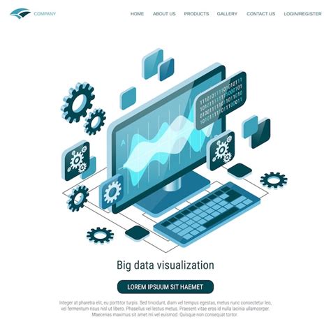 Premium Vector Big Data Visualization Information Engineering Flat 3d