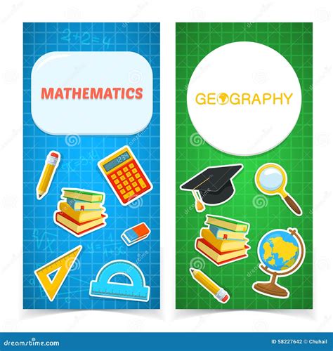 Science Classes Headers Stock Vector Illustration Of College 58227642