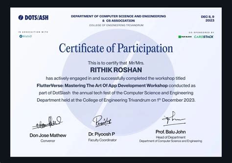 successfully completed the workshop titled flutterverse mastering the… rithik roshan